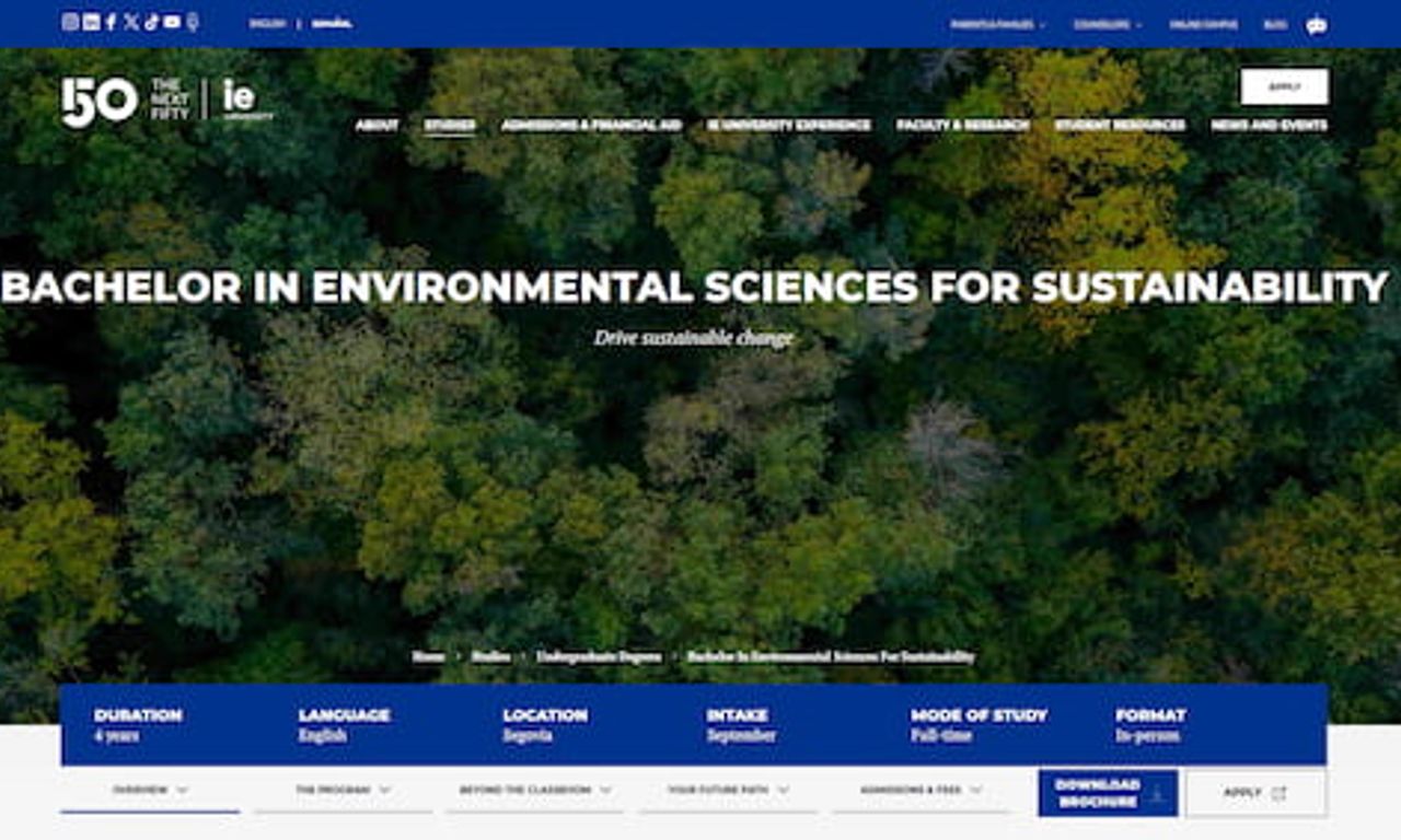 Bachelor's Degree in Environmental Sciences and Sustainability | IE