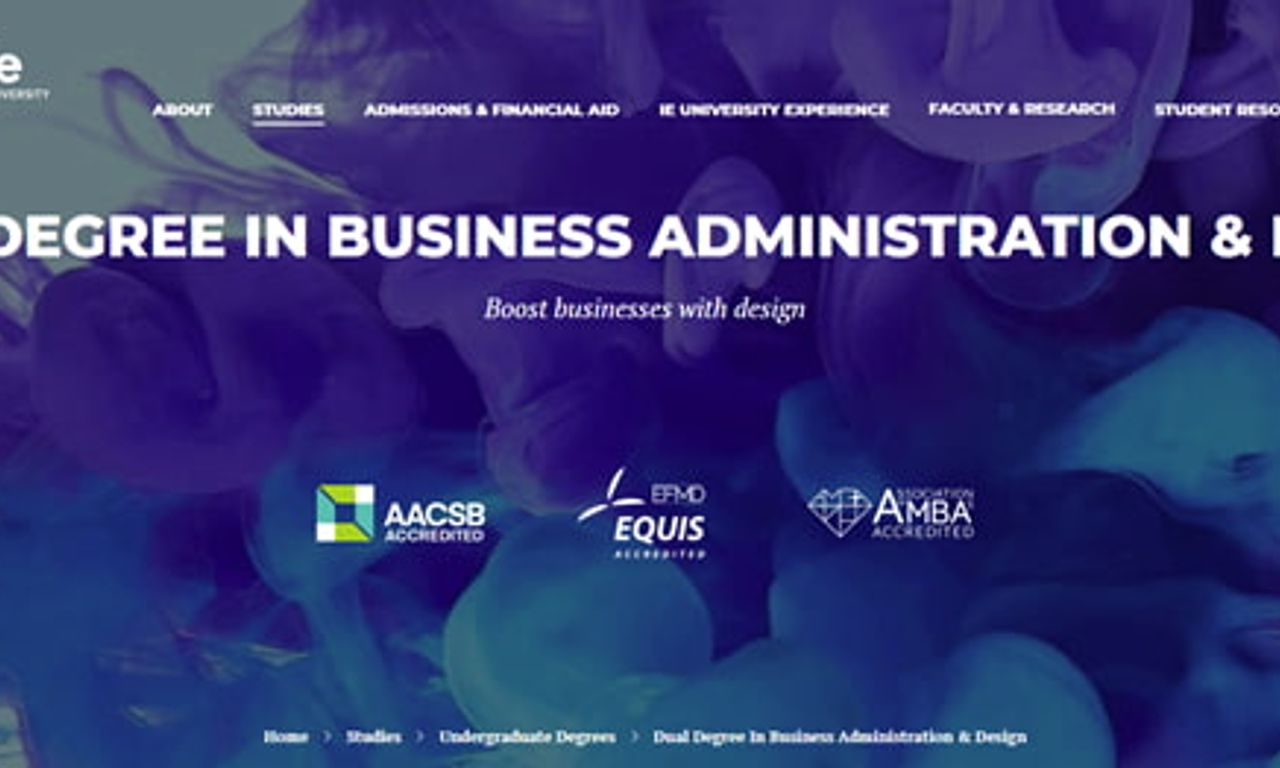 Study Plan - Dual Degree in Business Administration and Design | IE