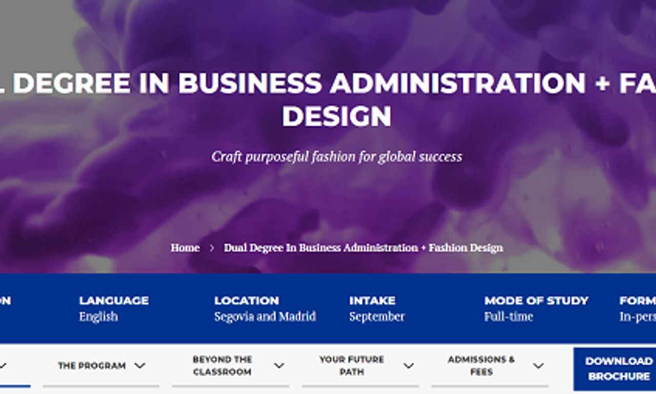 Dual Degree in Business Administration and Fashion Design