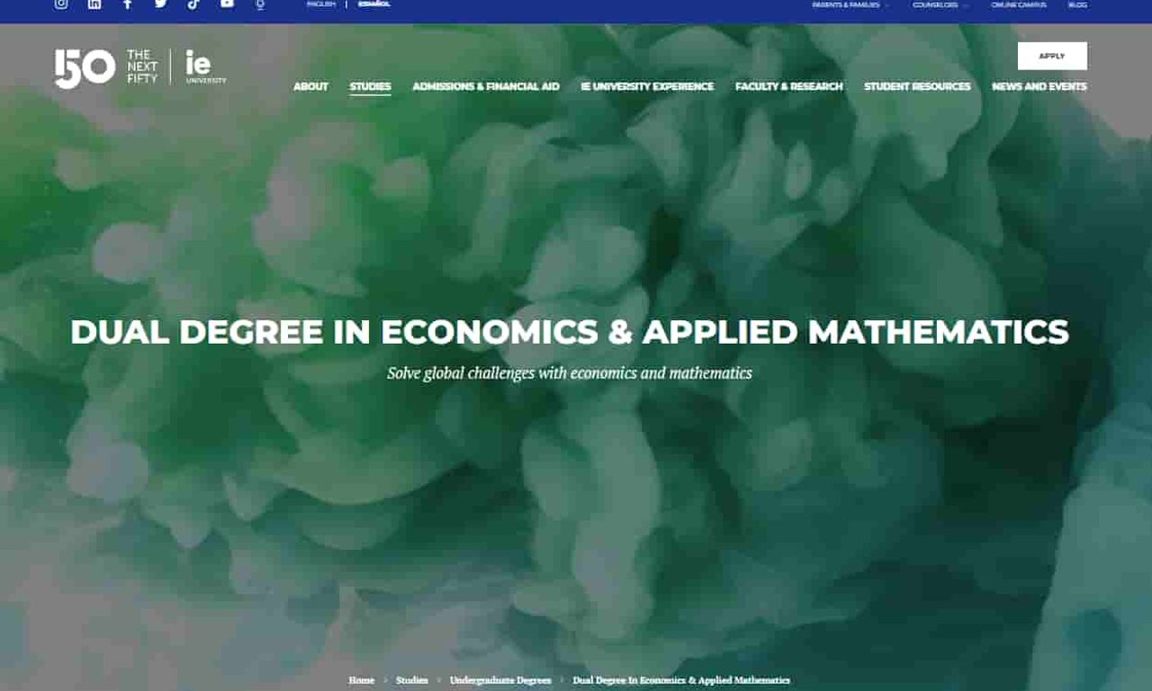 Dual Degree in Economics + Applies Mathematics
