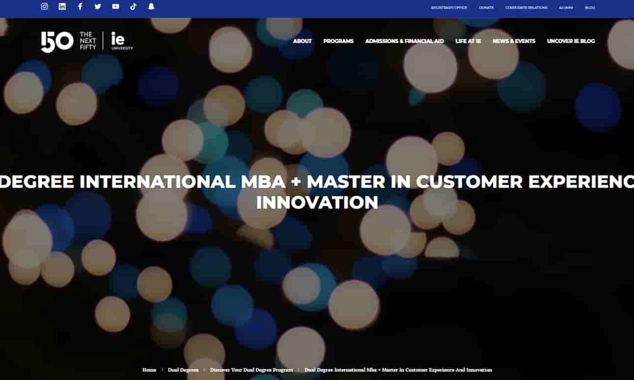 Admissions | IMBA + Master Customer Experience & Innovation | IE