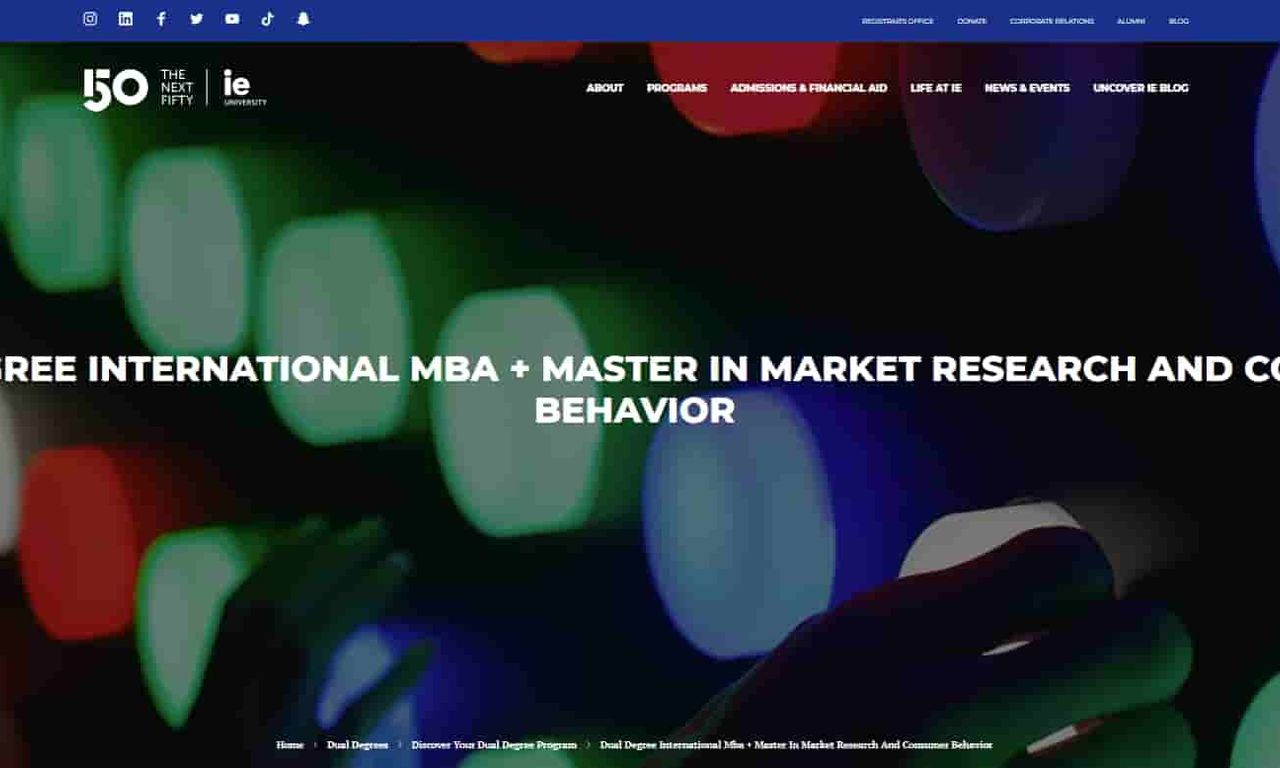 Admissions | IMBA + Market in Research & Consumer Behavior | IE